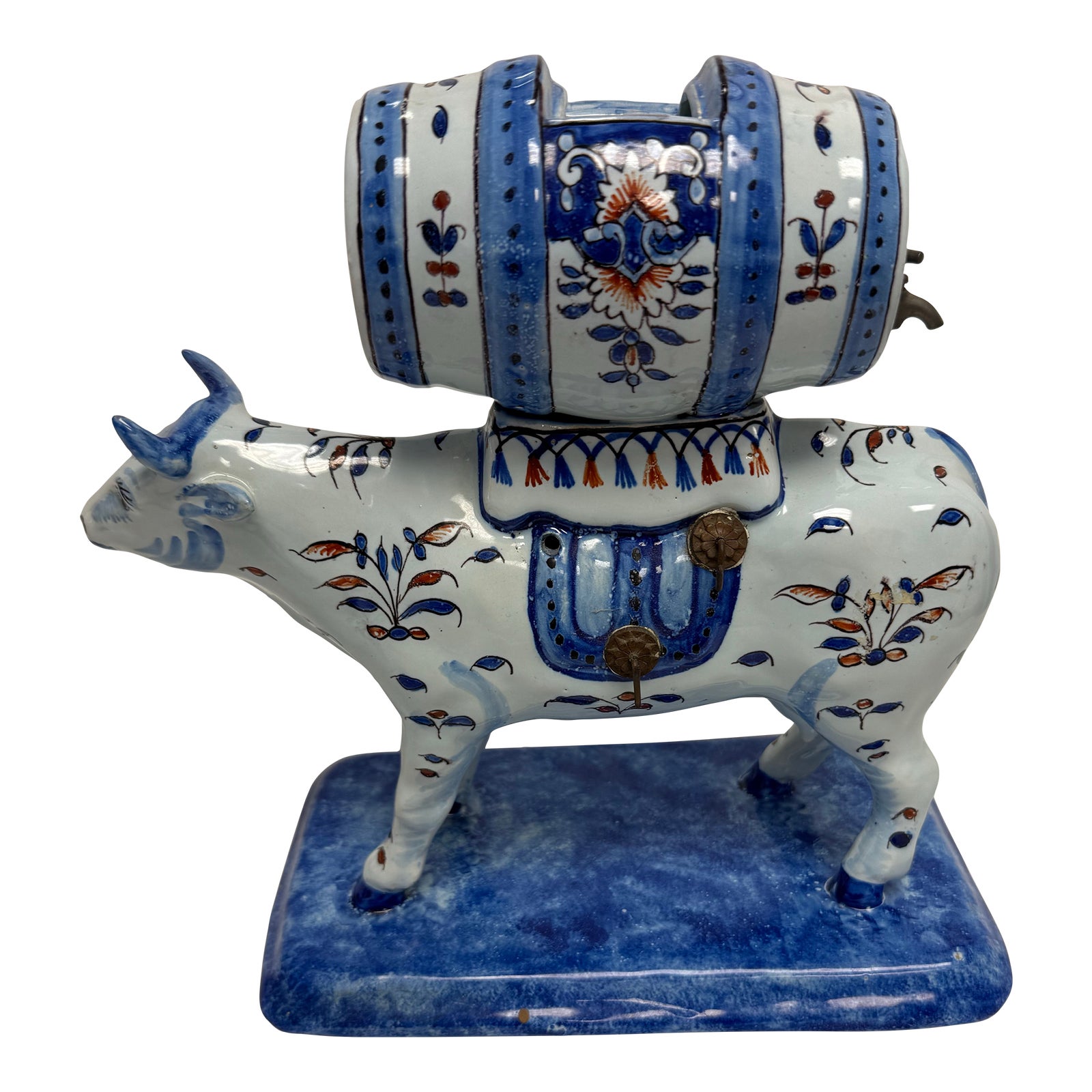 Mid 20th Century Georges Martel French Polychrome Faience Cow Dispenser ...
