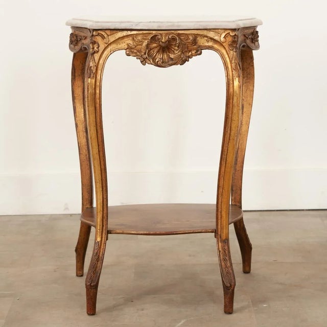 19th Century French Gilt & Painted Louis XVI Table | Chairish