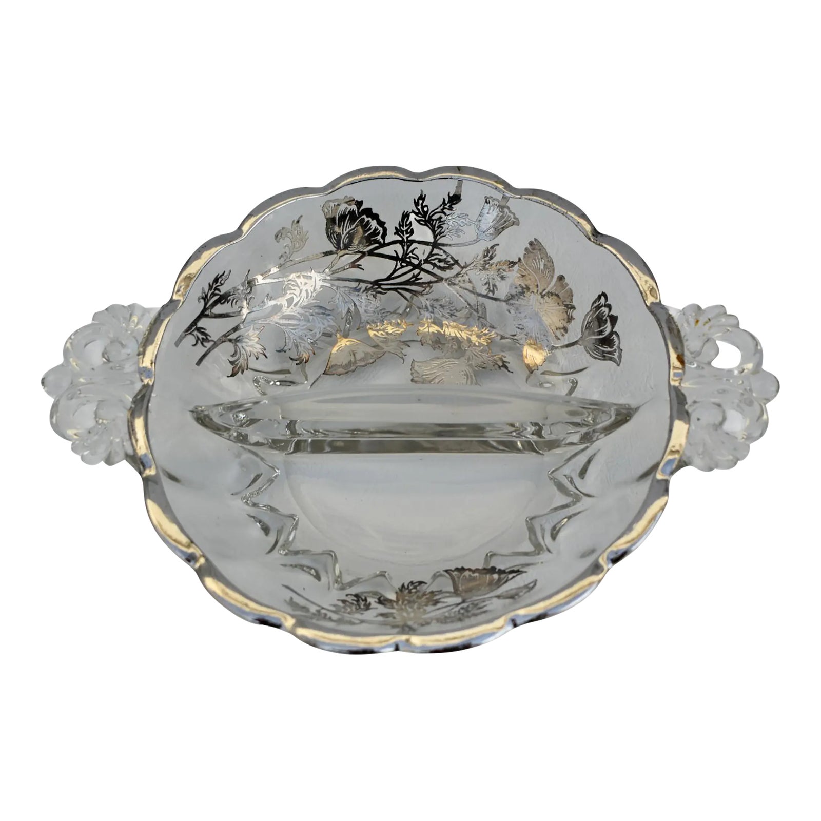Vintage Silver City Sterling Overlay Flanders 2 Part Handled Relish ...