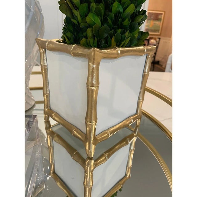 Modern Chinoiserie Style Metal Cachepot | Chairish