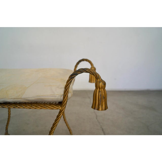 1950's Hollywood Regency Tassel Vanity Stool / Bench | Chairish