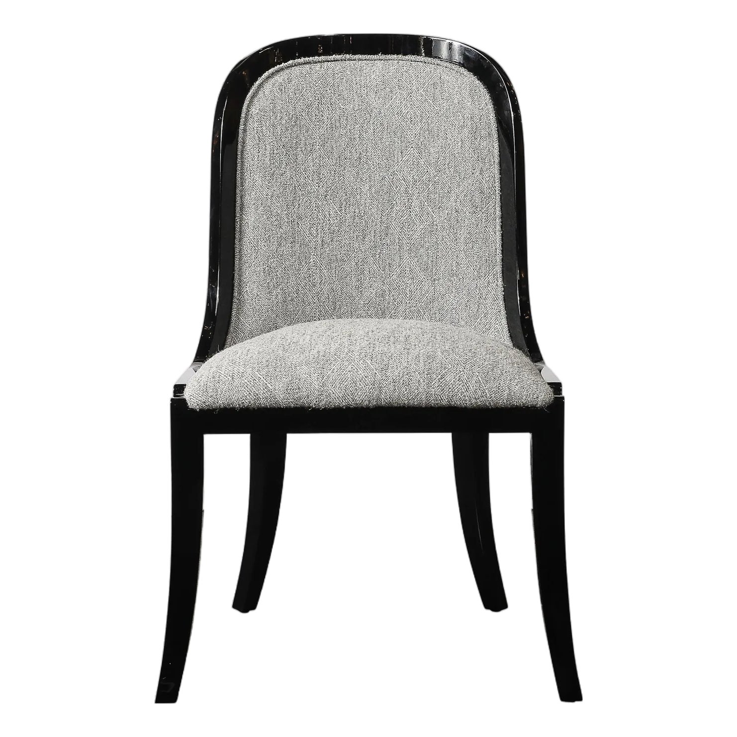 Documented "Regina Side Chair" in Black Lacquer by Karl Springer | Chairish