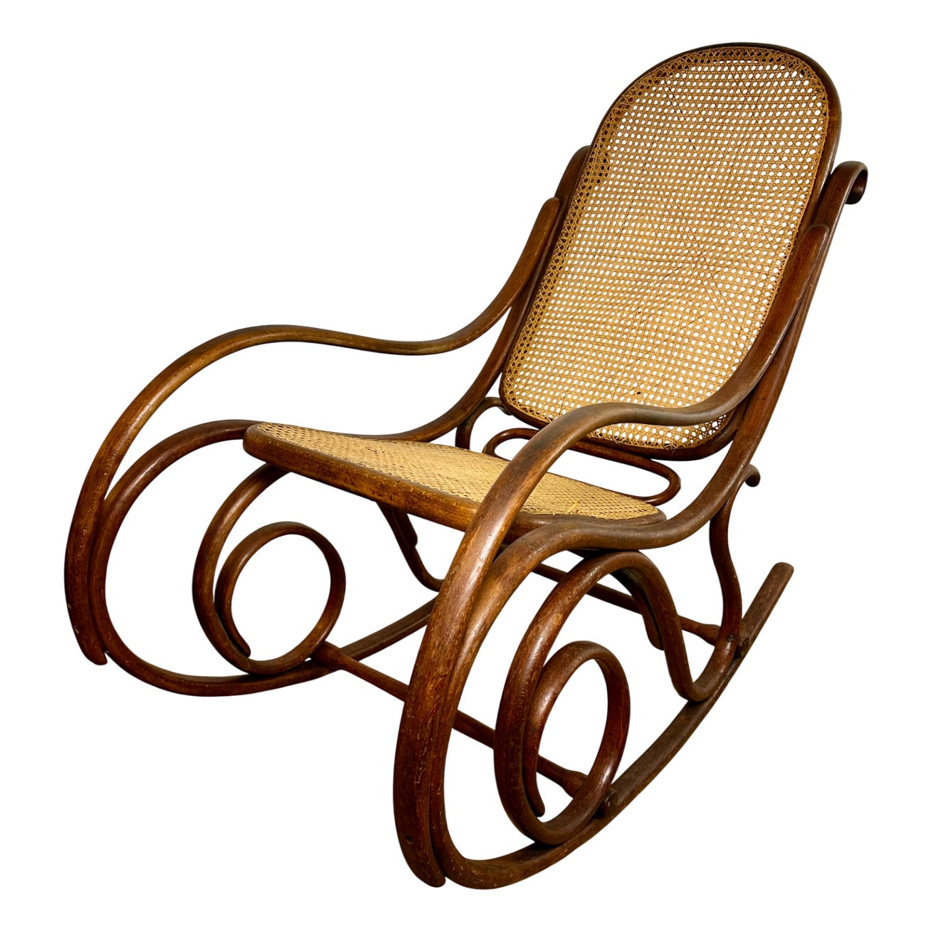 Rocking Chair in Bentwood and Canework by Michael Thonet for Thonet ...