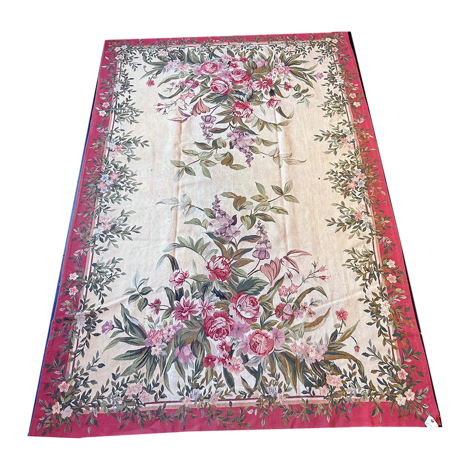 An Antique Genuine French Auboussan Rug | Chairish