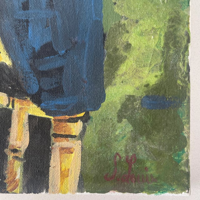 Contemporary Expressionist Painting of a Young Girl Sitting on a Chair ...