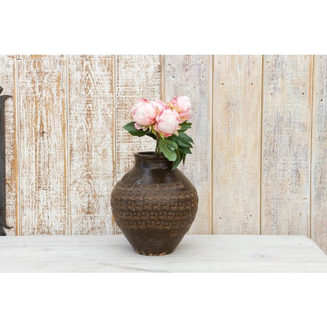 Antique Japanese Rustic Stoneware Vase | Chairish