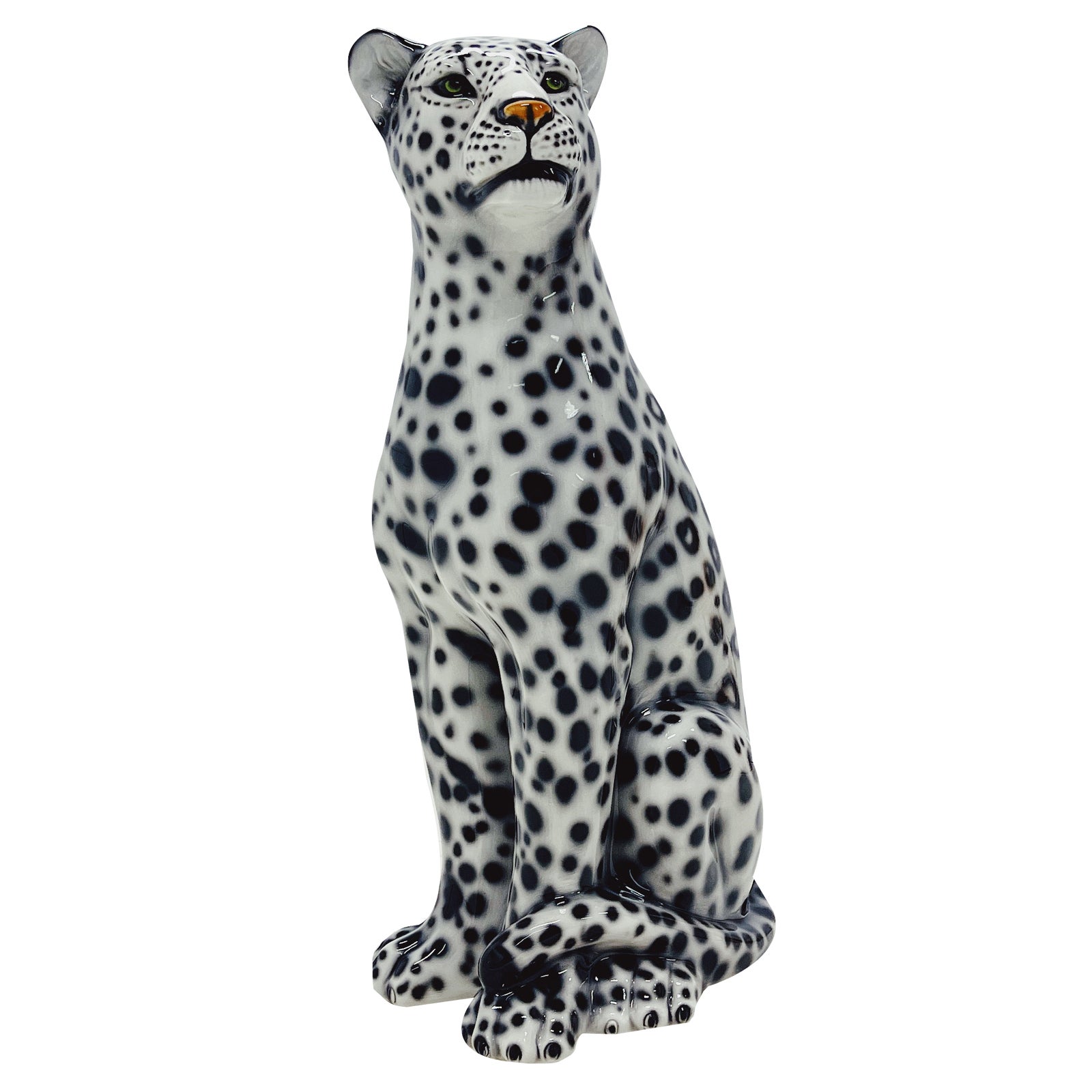 Snow Leopard in Ceramic by Ceramiche Boxer | Chairish