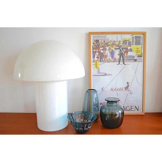 Lido Mushroom Lamp in Opaline Glass from Peill & Putzler, 1970s | Chairish