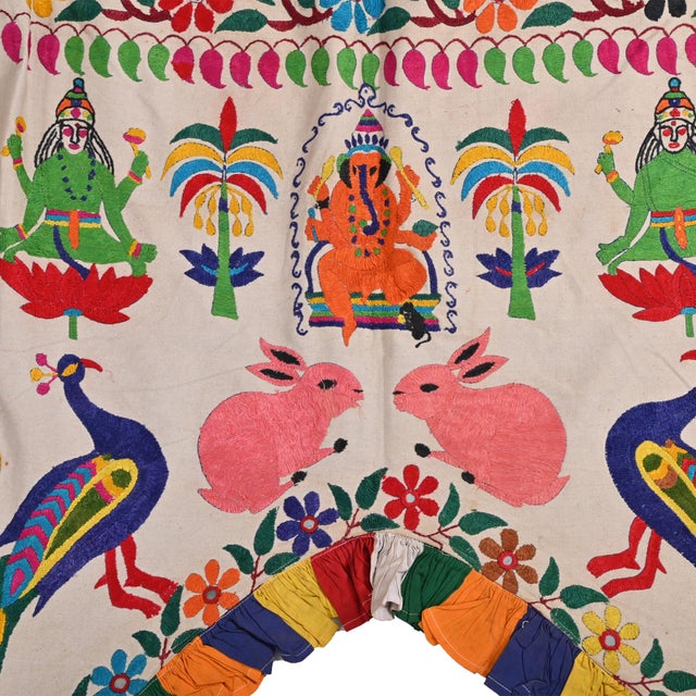 Vintage 1960s Embroidery Patchwork Door Hanger Gate Toran Door Hanging ...