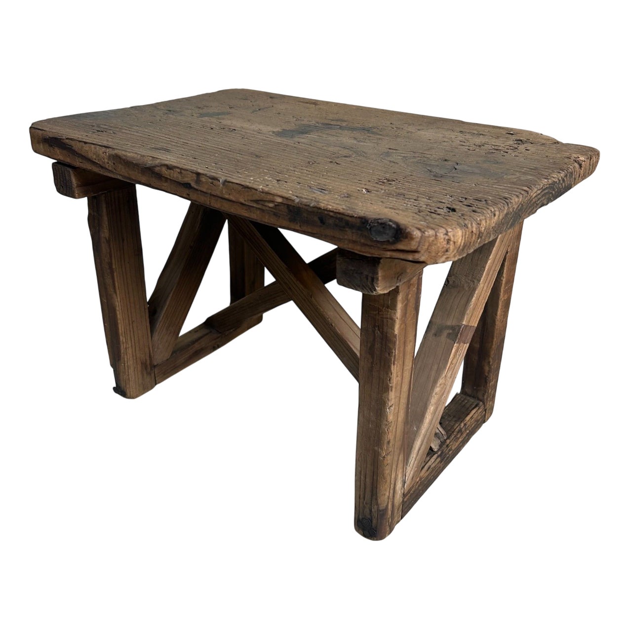 Minimalist Japanese Mingei Wooden Stool, 1920s | Chairish