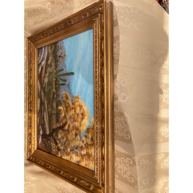 1973 Original Desert Landscape Oil Painting by Roger Kuntz, Framed ...