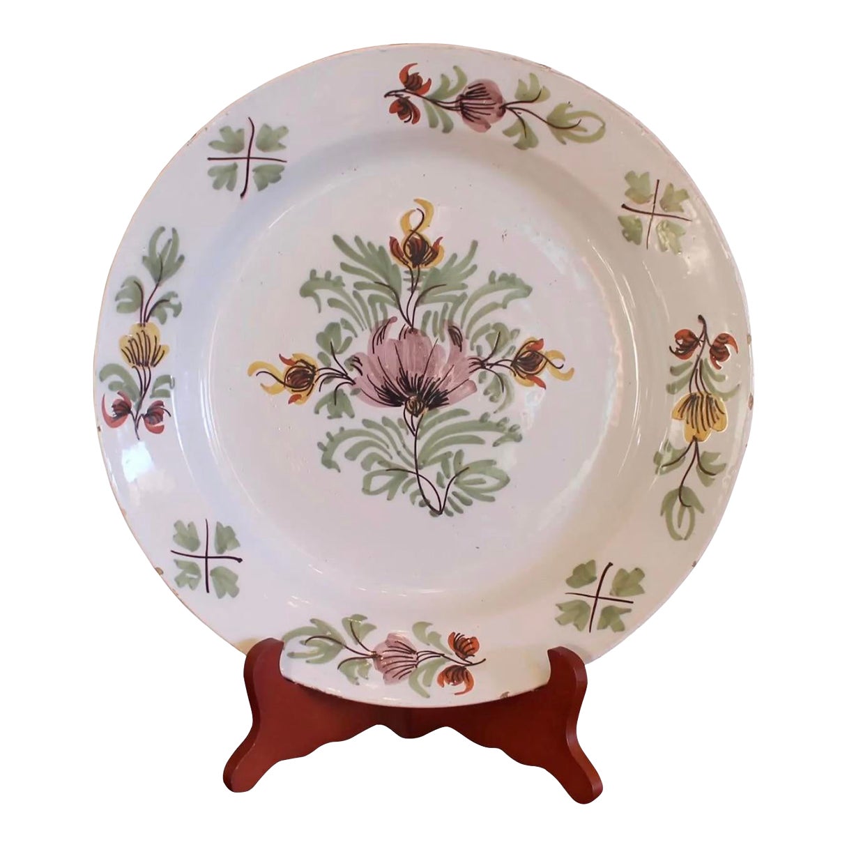 Large English Delftware Fazackerley Charger- 18th Century | Chairish