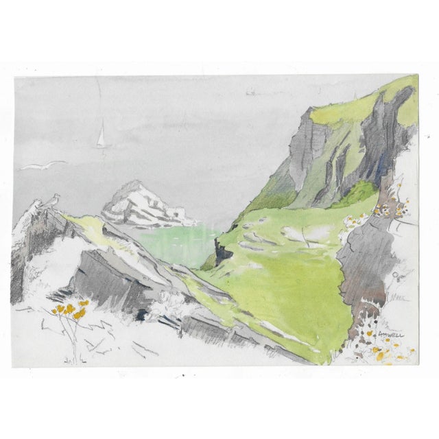 1950s Ivy Atwell Coastal Watercolor | Chairish