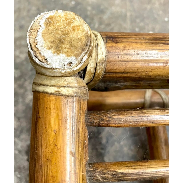 Vintage McGuire of San Francisco Rattan Bamboo Ottoman | Chairish