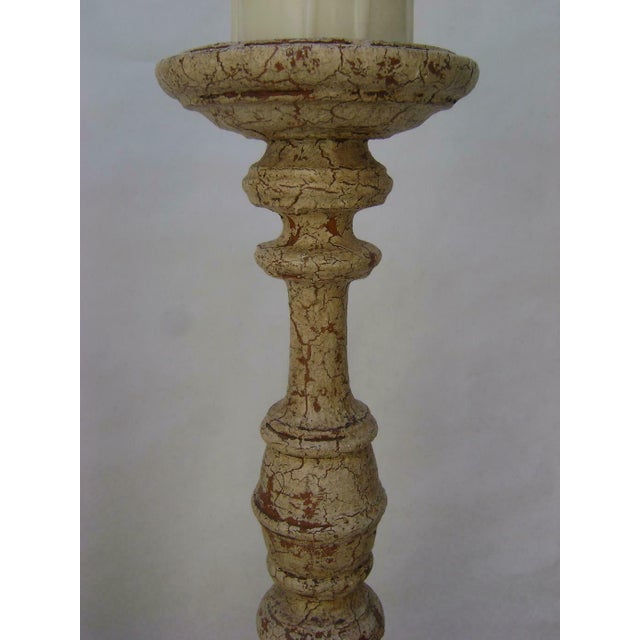 2010s Italian Spanish Dana Creath Pricket Candlestick Lamps - A Pair ...