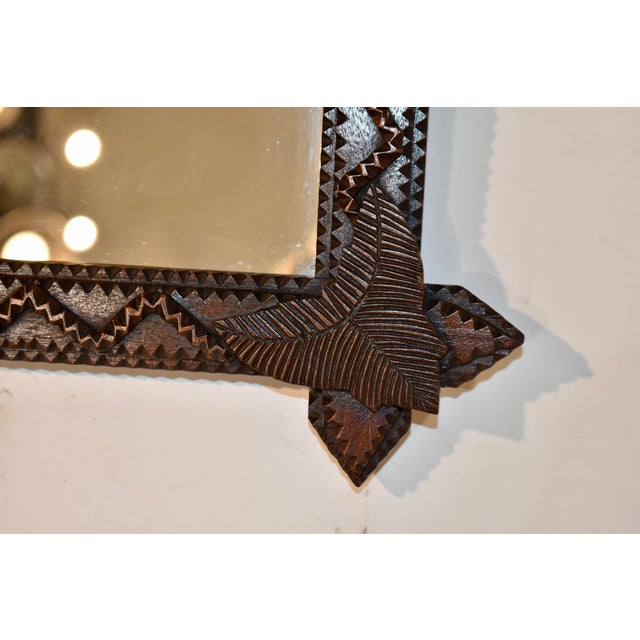 19th Century Tramp Art Mirror | Chairish