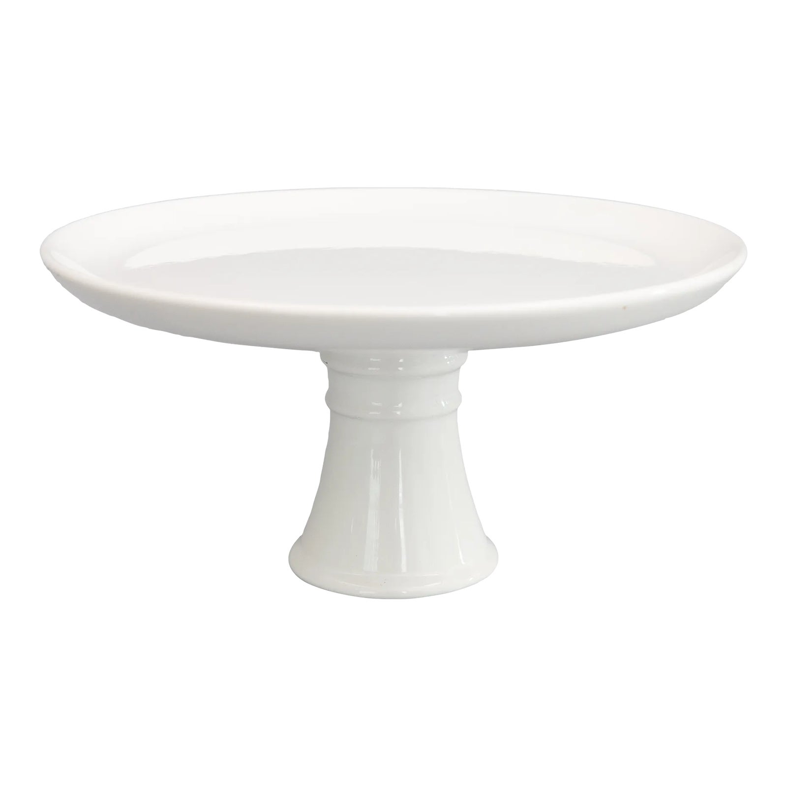 Vintage Italian White Ceramic Pedestal Cake Stand | Chairish