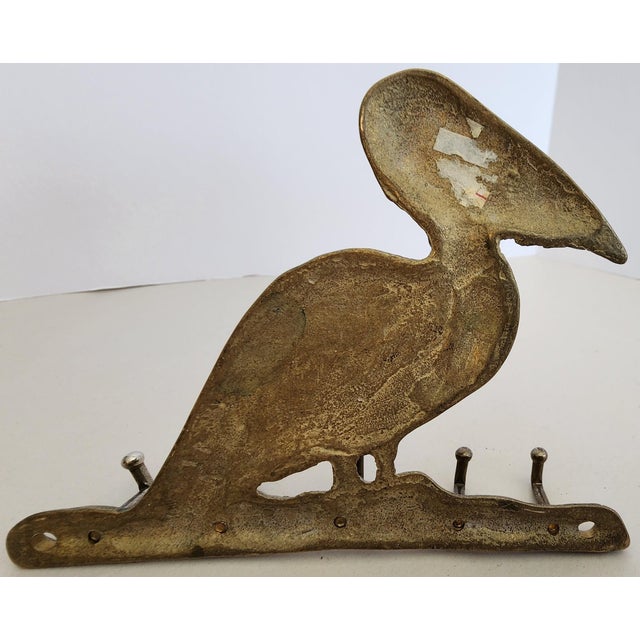 1960s Vintage Brass Pelican Key Rack Hooks | Chairish