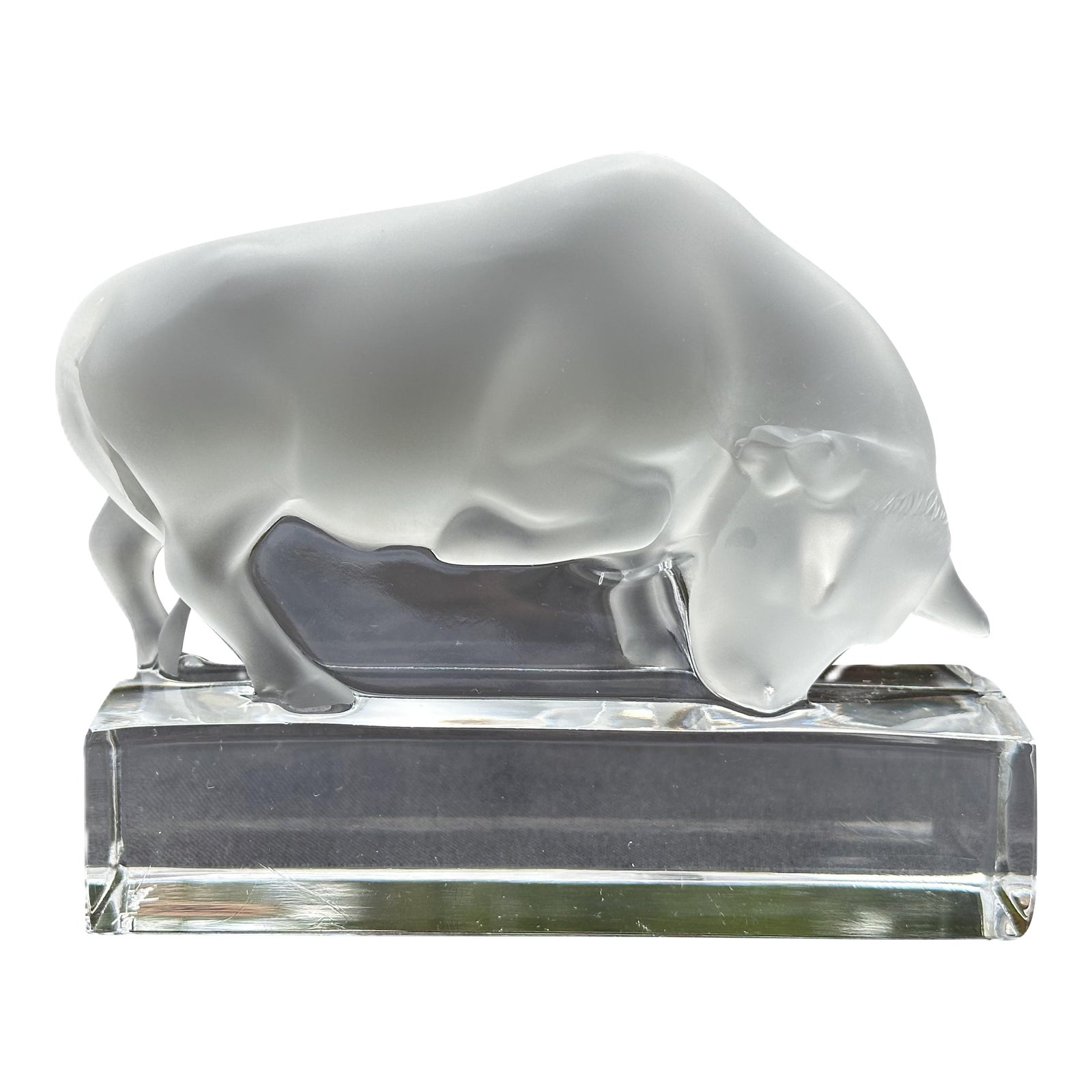 Lalique Crystal Charging Bull Paperweight – French Crystal Frosted ...