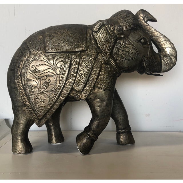 1980s Boho Chic Hand Stamped Bronze Finished Silver in Elephant ...