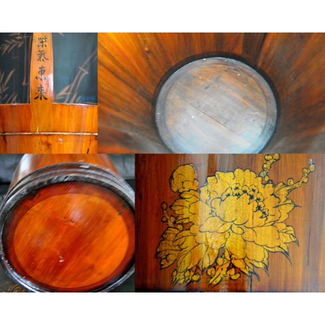 Japanese Uchimizu Water Barrel Wooden Bucket | Chairish