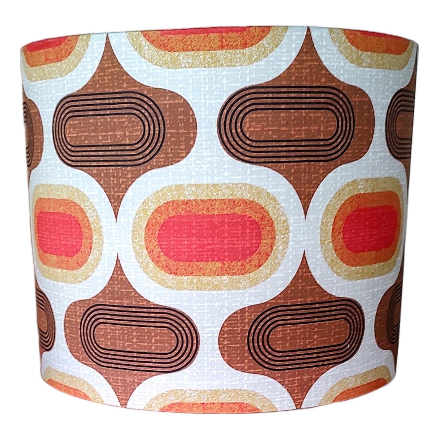 Retro Orange and Brown Handmade Lampshade | Chairish