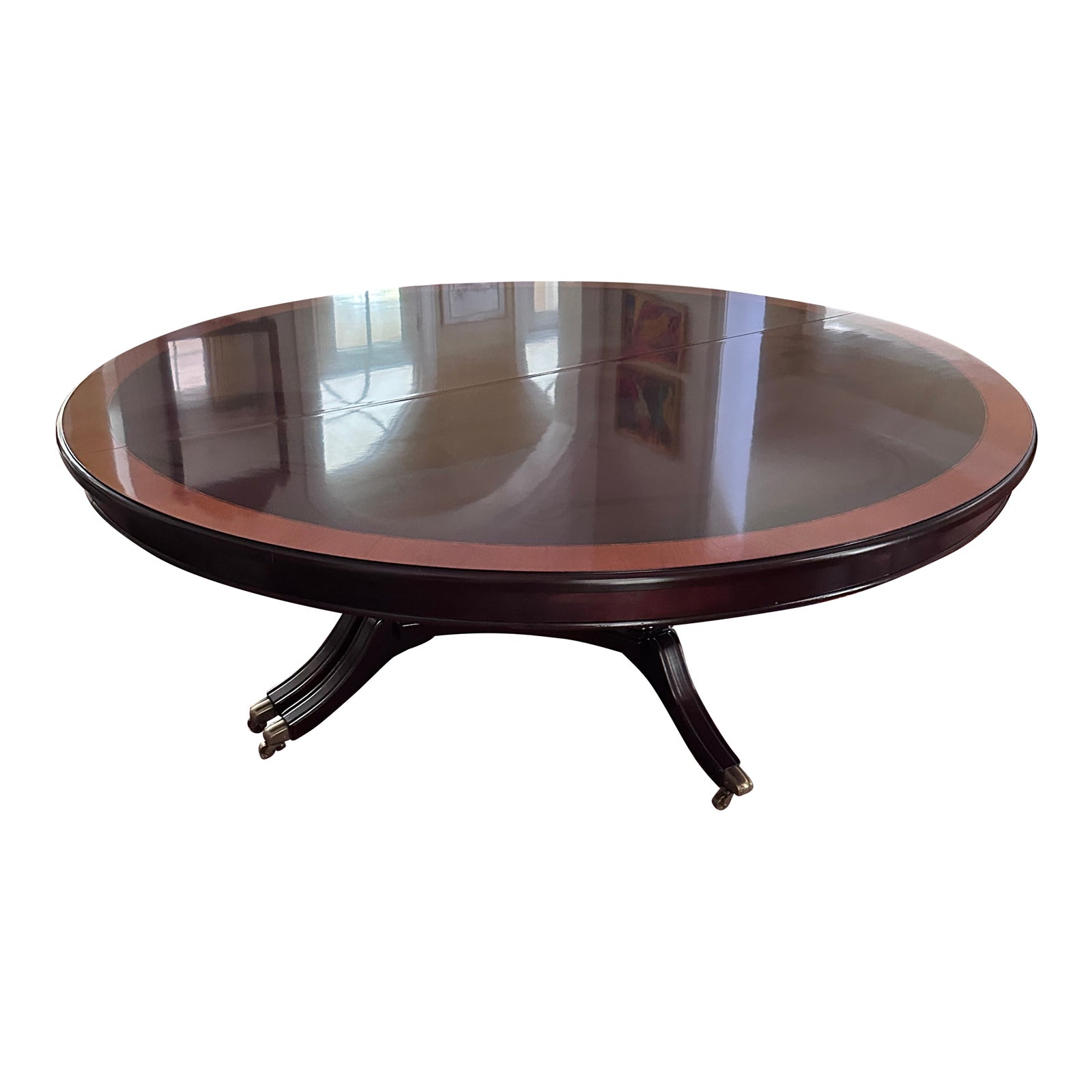 Extra Large Expandable Round Pedestal Dining Table | Chairish