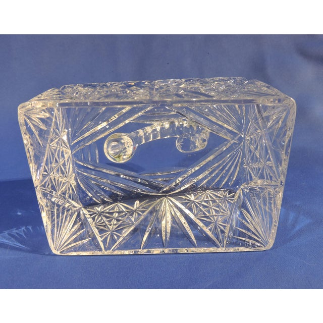 Vintage Godinger Crystal Glass Cheese Dish Wedge Shape Dome Lid Diamond ...