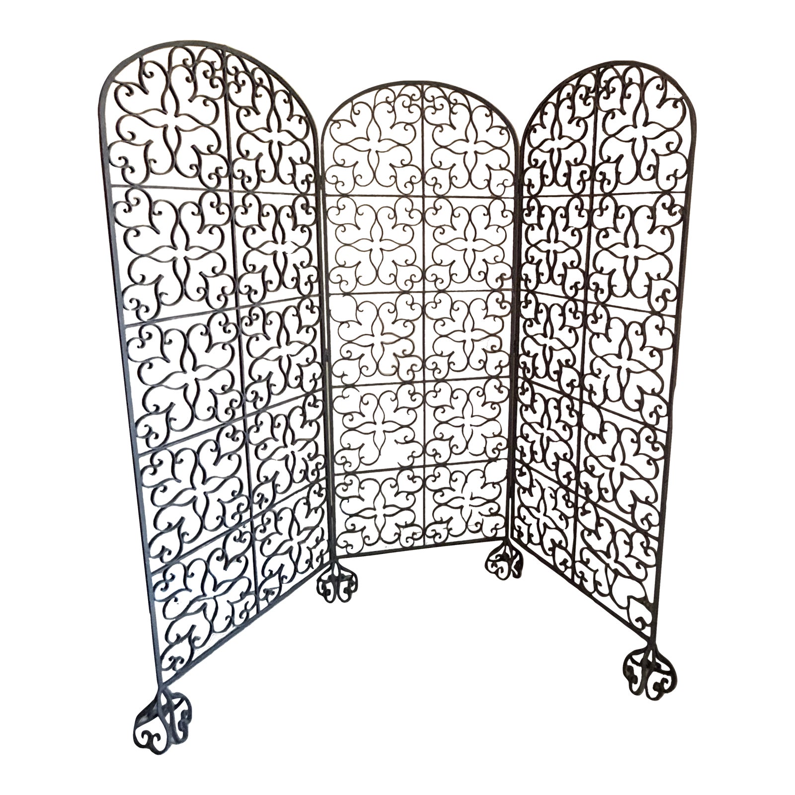 Custom Made Wrought Iron Screen | Chairish