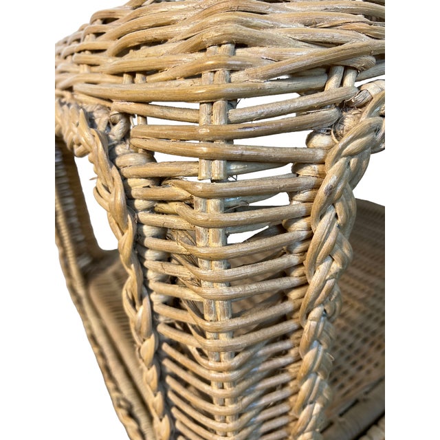 2 Woven Honey-Rattan End Tables | Chairish