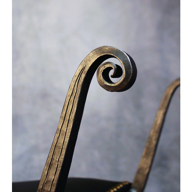 Greco-Roman Style Curule Chair Forged Iron Leather Seat by Life's Forge ...