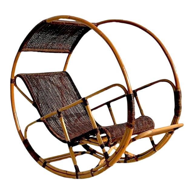 Late 20th Century Vintage Coastal Italian Wrapped Rattan After Franco ...