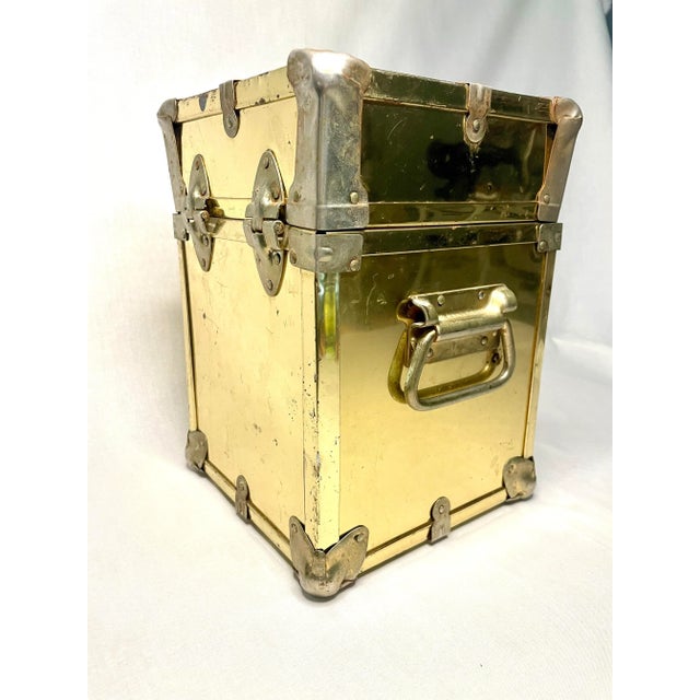 Vintage Nautical Style Polished Brass Trunk, Small | Chairish