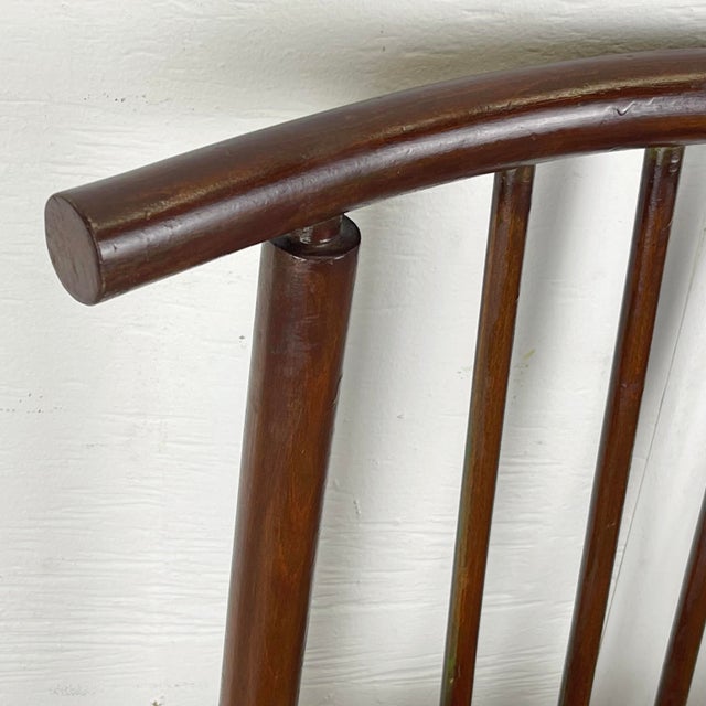 Vintage Modern Wooden Desk Chair With Spoke Back | Chairish