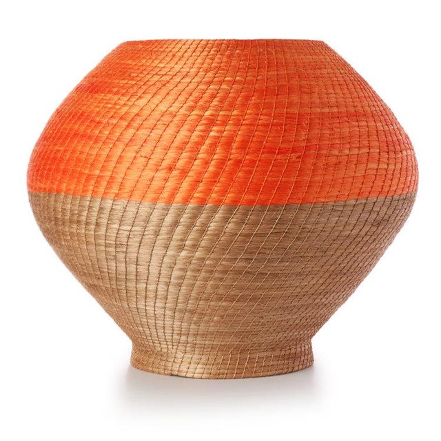 Large Halo Sisal Vase Papaya/Flax | Chairish
