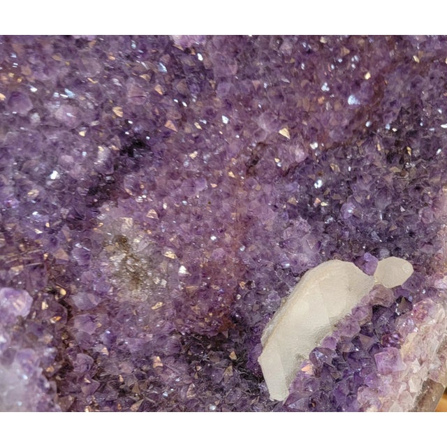 1960s Rotating Brazilian Agate Geode With Amethyst Crystals | Chairish