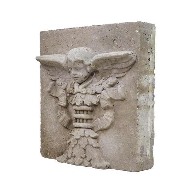 Mid 20th Century High Relief Cast Concrete Angel Architectural Stone ...