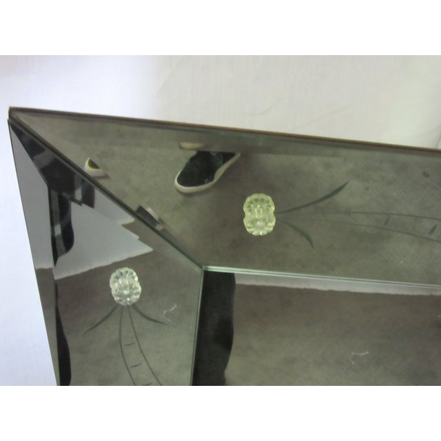 Mid Century Hollywood Regency Trapezoid Mirror With Etching | Chairish