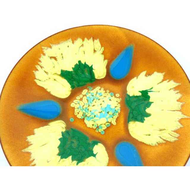 Mid Century Vintage Original Edwards Star Enamel on Copper Plate Dish ...