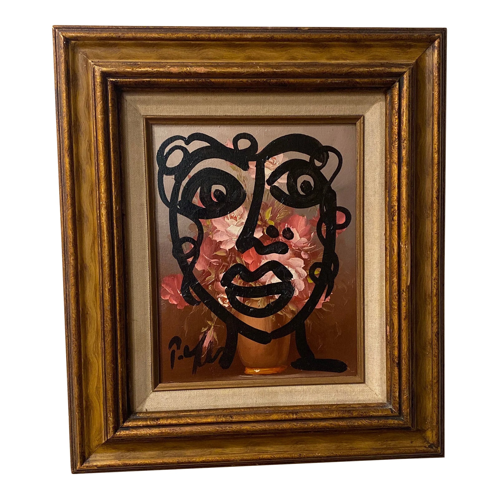 1960s Peter Keil Original Oil Painting on Canvas, Framed | Chairish
