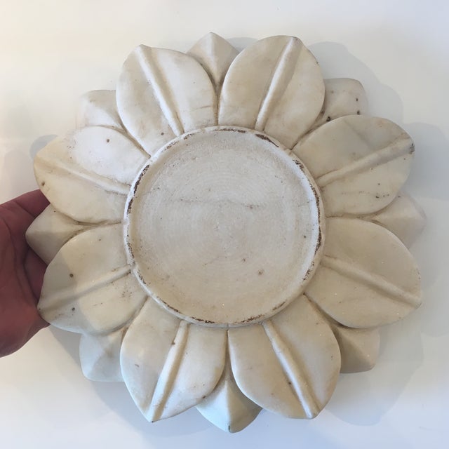 White Marble Lotus - Flower Hand - Made Plate | Chairish