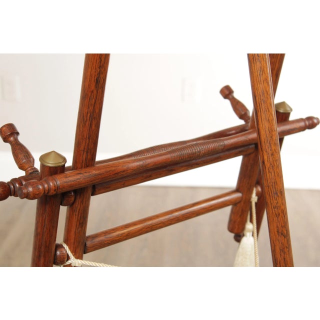 Antique Victorian Stick & Ball Oak Easel | Chairish
