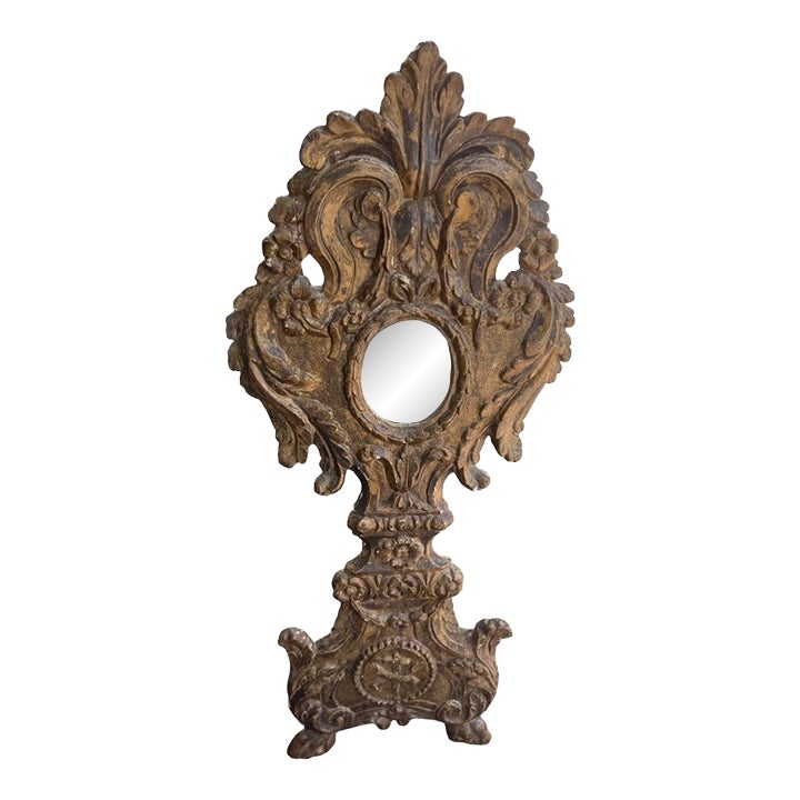 Antique Italian Barroco Old Gilt Wood Mirror | Chairish