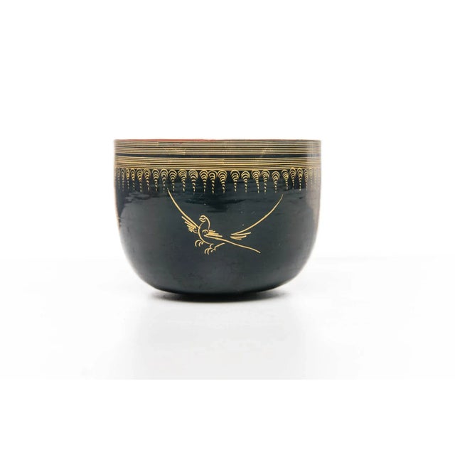 20th Century Vintage Collector-Grade Burmese Parrot Lacquerware Cup ...