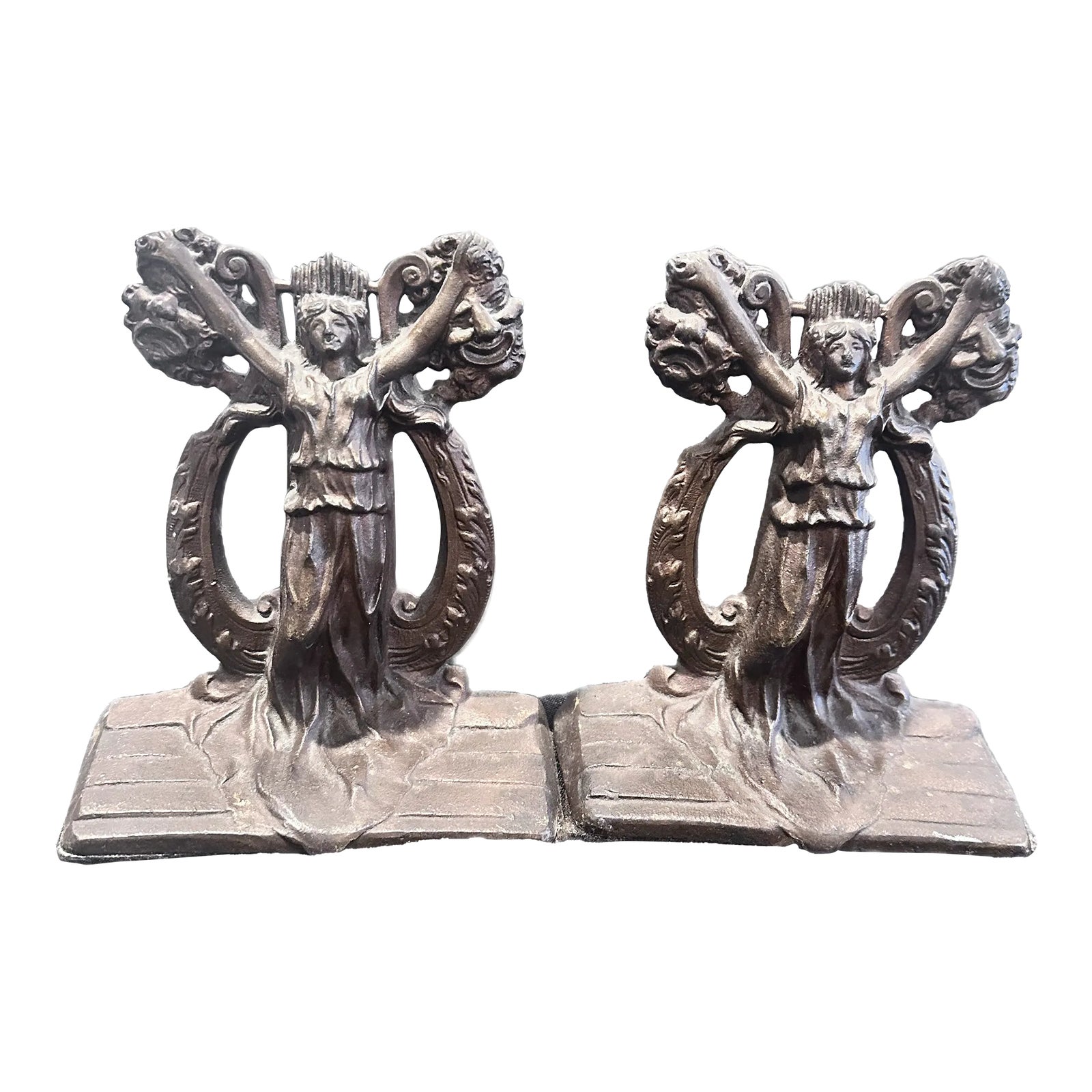 1925 Hubley Thespian Bookends, Theater Muse Drama & Comedy - a Pair ...