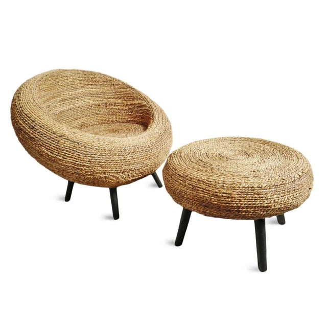 Banana Leaf Donut Ottoman | Chairish