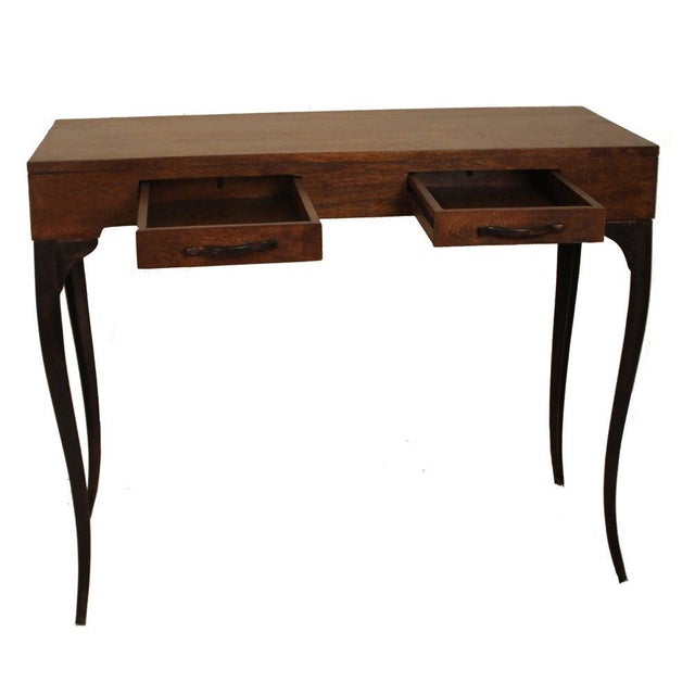 Melange Wooden Console Table With Cabriole Legs | Chairish