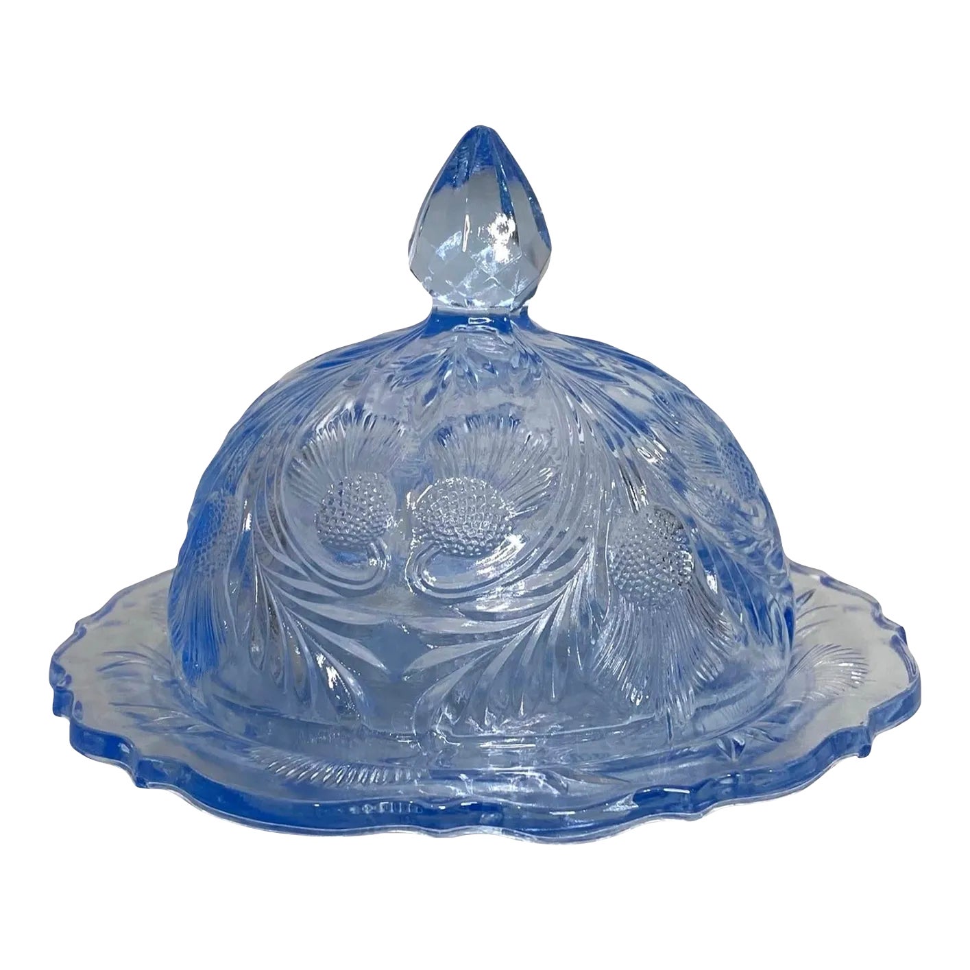 1950s Cambridge Glass Co. Pale Blue Thistle Butter Dish With Domed Lid ...