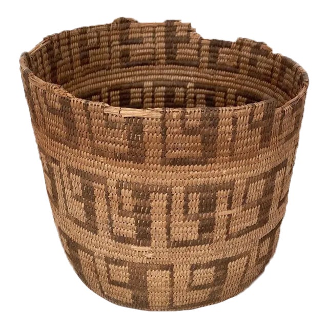 Antique 19th Century Native American Indian Woven Basket | Chairish