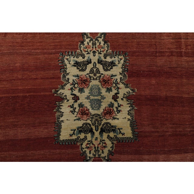 1970s Vintage Turkish Handmade Wool & Cotton Red Area Rug | Chairish